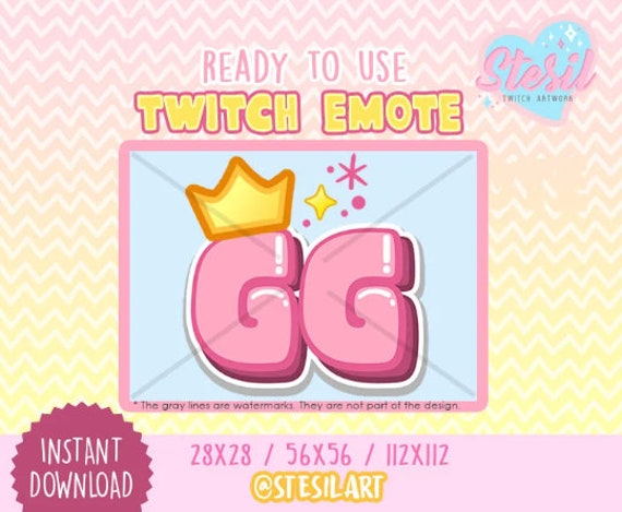 Twitch Emote / GG / Pastel / Kawaii / Streamer Graphics - Etsy