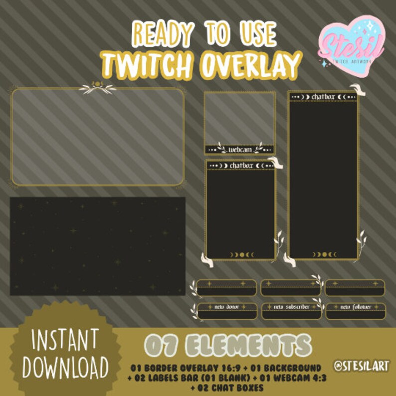 ANIMATED Twitch Stream Package / Esoteric / CONSTELLATION / Dark Sky ...