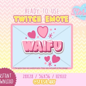 Twitch Emote / WAIFU / Pastel / Kawaii / Streamer Graphics - Etsy