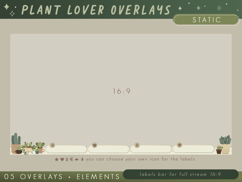 ANIMATED Twitch Stream Package / PLANT LOVER Theme / Overlays ...