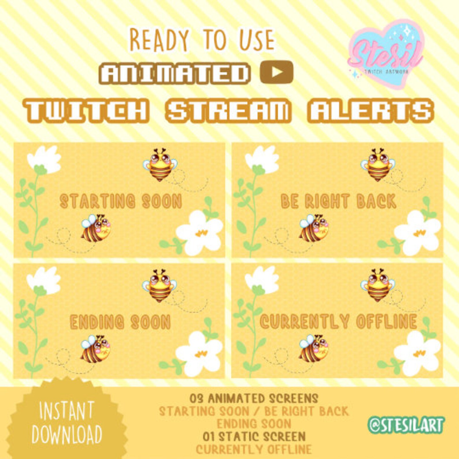 ANIMATED Twitch Stream Package / Cute and Aesthetic Dream Night Sky ...