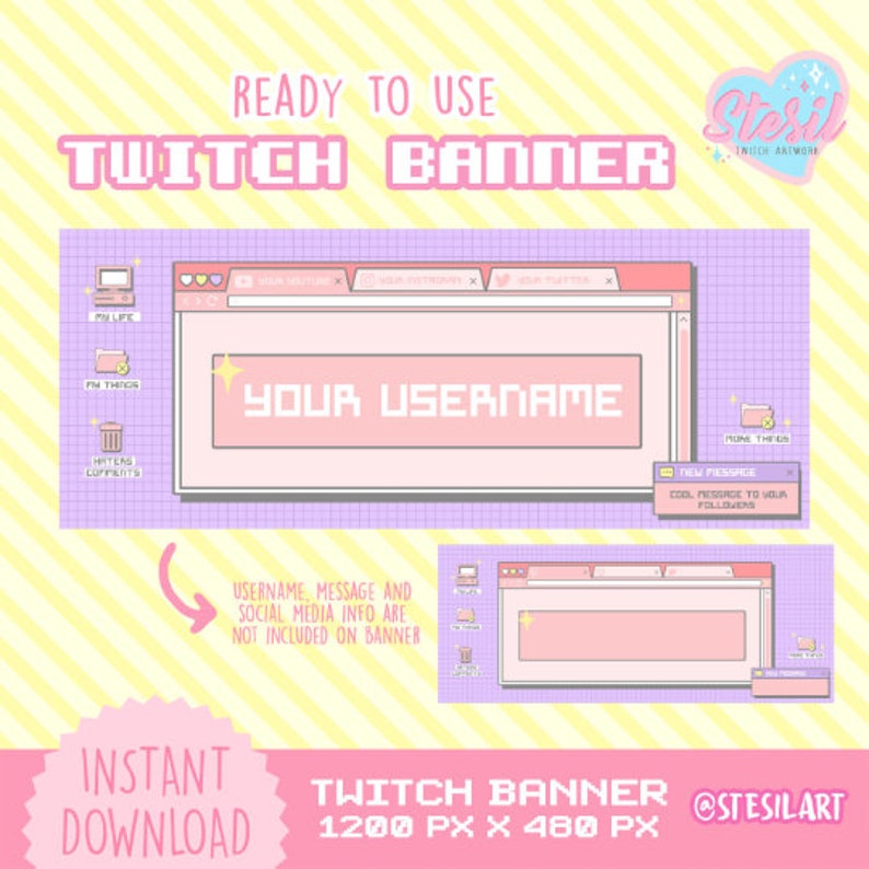 ANIMATED Twitch Stream Package / Web Browser / Aesthetic / 90s ...