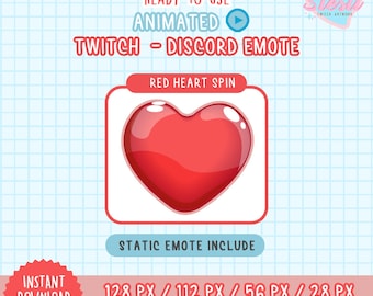 ANIMATED Twitch and Discord Emote / HEART Spin / Blue Color - Etsy
