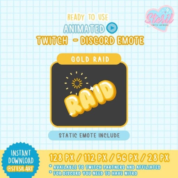 ANIMATED Twitch and Discord Emote / Raid Sparkle / GOLD Color - Etsy