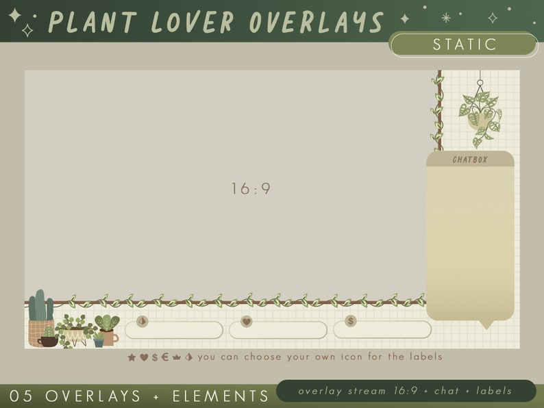 ANIMATED Twitch Stream Package / PLANT LOVER Theme / Overlays ...
