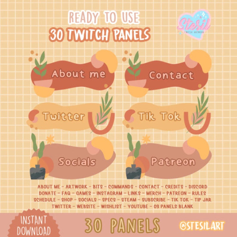 ANIMATED Twitch Stream Package / Boho Desk Theme / Plants / Work Space ...