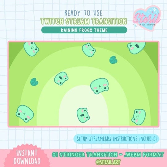 Twitch Stinger Transition / Raining Frogs Theme / Cute Froggy ...