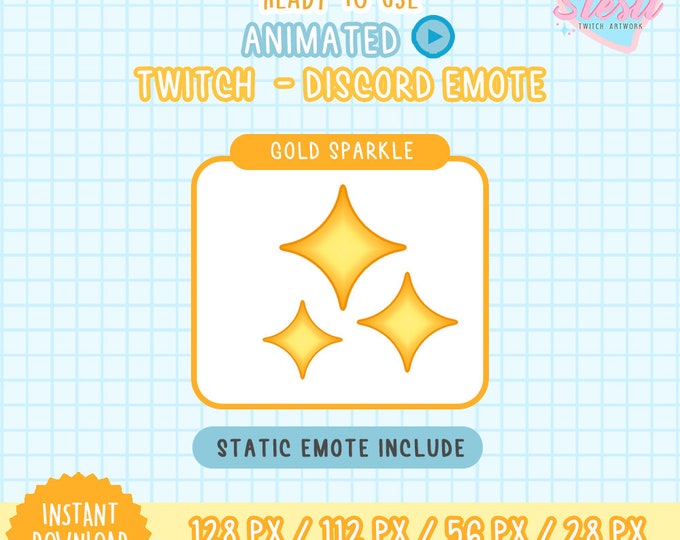 Animated and Static Twitch Discord Emote / Sparkle / GOLD Color / Star ...