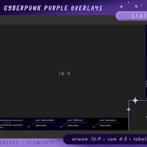 ANIMATED Twitch Stream Package / Cyber Punk Purple Theme / Overlays ...