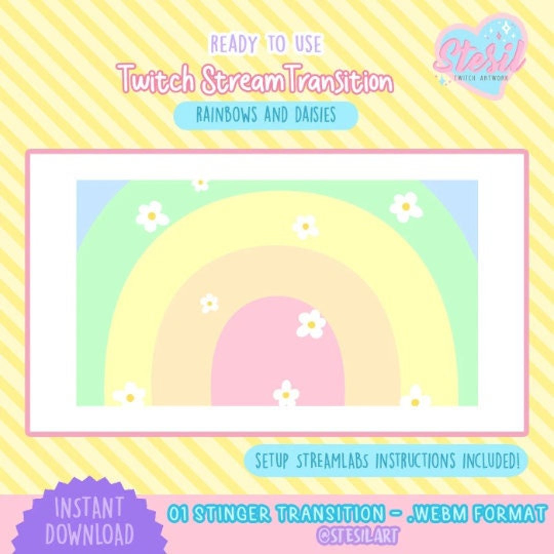 Twitch Stinger Transition / Rainbow and Daisies Theme / Cute Flowers ...