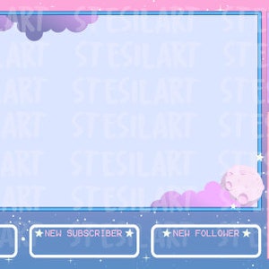 02 Twitch Overlays / Aesthetic / Kawaii / Streamer / Galaxy / Alien ...