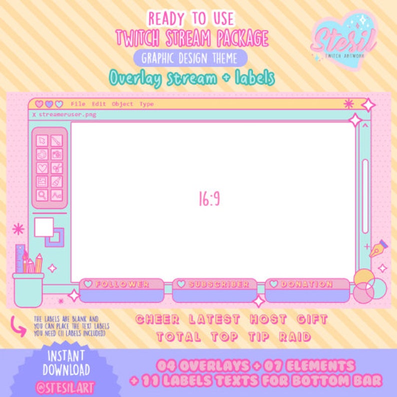 ANIMATED Twitch Stream Package / Graphic Design Theme / Aesthetics ...