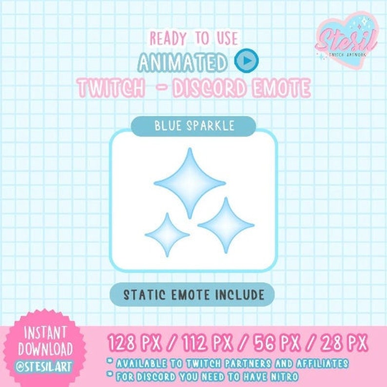 Animated and Static Twitch Discord Emote / Sparkle / BLUE - Etsy