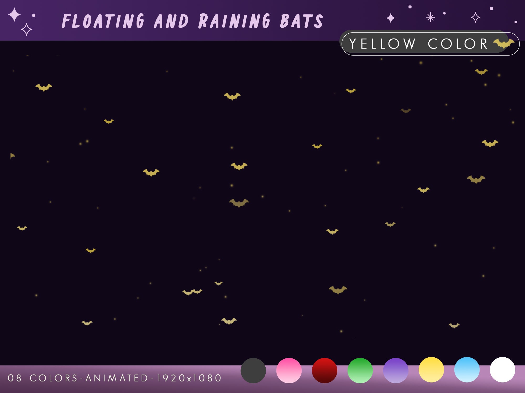 Floating and Raining Bats / 08 Colors 02 Animations 16 - Etsy