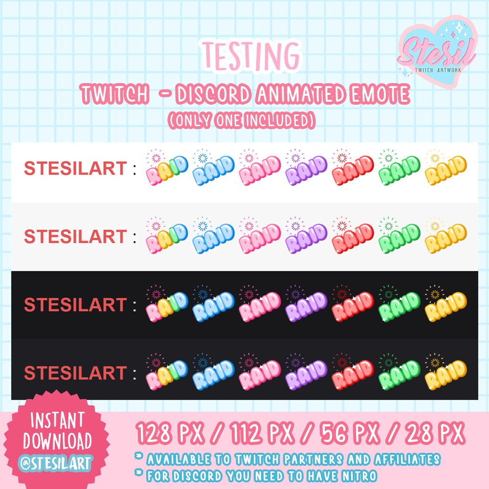 ANIMATED Twitch and Discord Emote / Raid Sparkle / Blue Color / Love ...