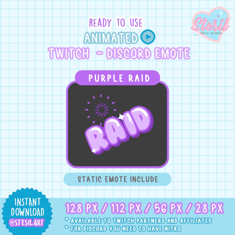 ANIMATED Twitch and Discord Emote / Raid Sparkle / PURPLE Color / Love ...