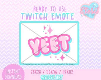 E-2 / Twitch Emote / Yeet / Pastel / Kawaii / Streamer Graphics - Etsy