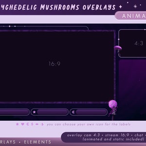 04 Twitch Overlays and 17 Elements / Psychedelic Mushrooms Theme ...