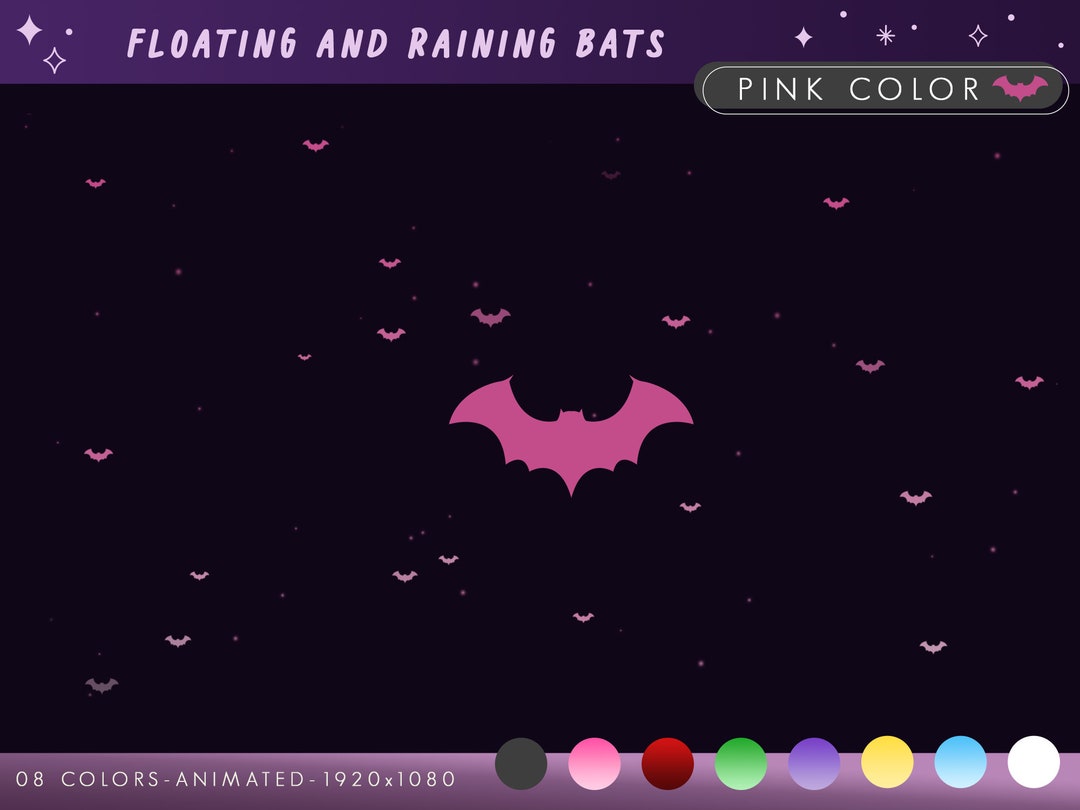 Floating and Raining Bats / 08 Colors 02 Animations 16 Files / Stream ...