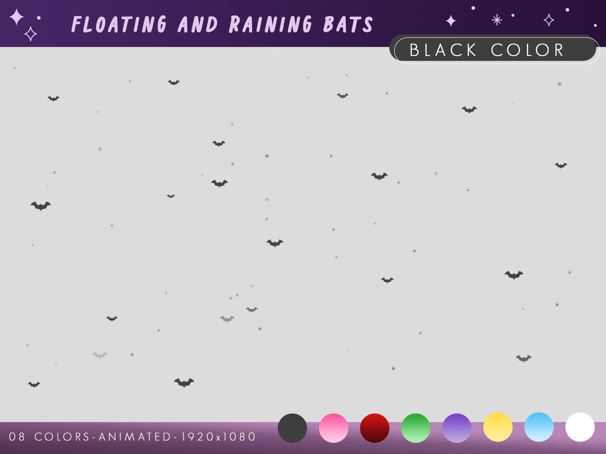 Floating and Raining Bats / 08 Colors 02 Animations 16 - Etsy