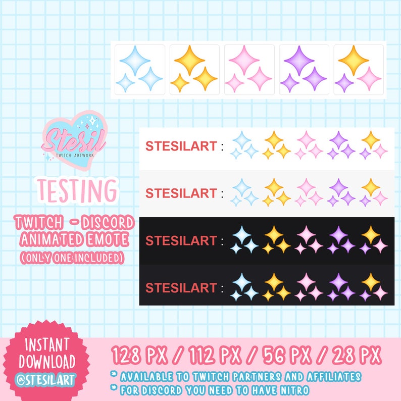 Animated and Static Twitch Discord Emote / Sparkle / BLUE Color / Star ...
