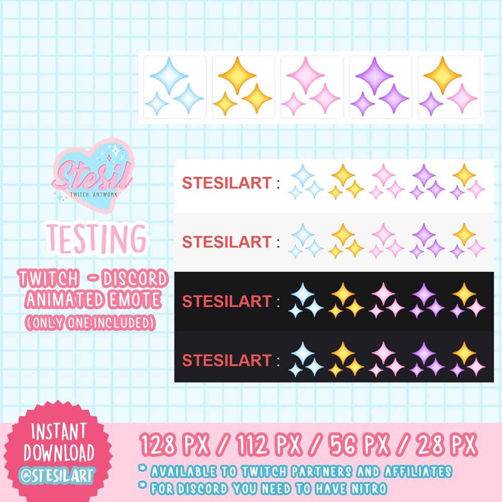 Animated and Static Twitch - Discord Emote / Sparkle / BLUE Color ...