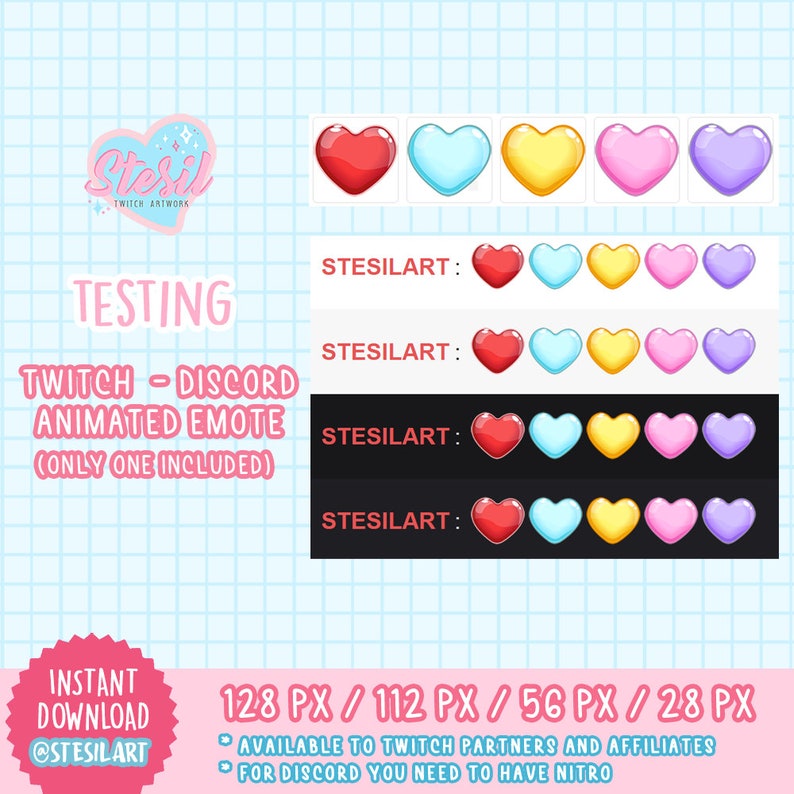 ANIMATED Twitch and Discord Emote / HEART Spin / Gold Color Valentine's ...