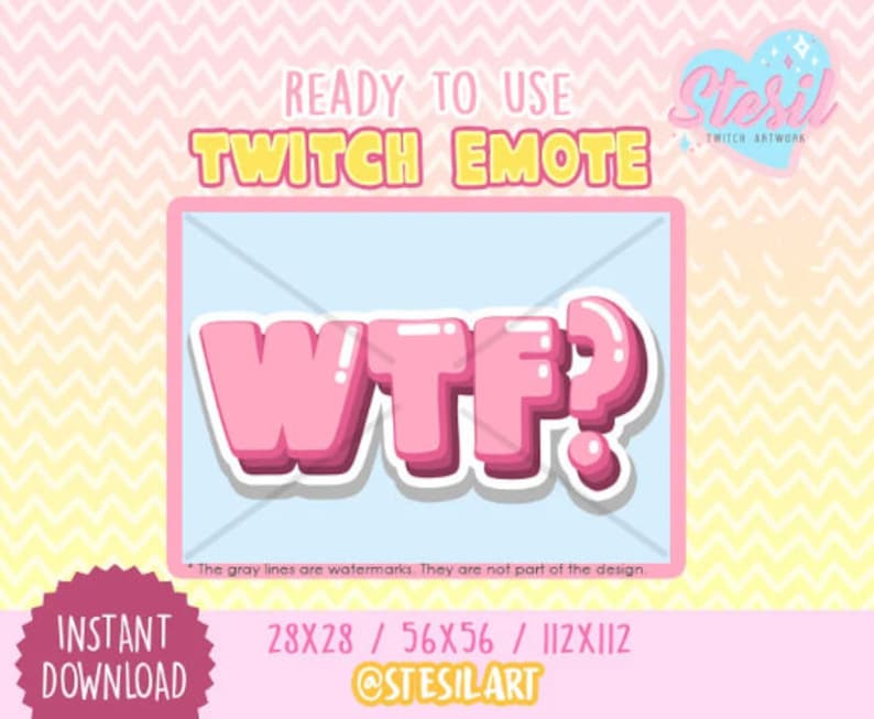 Twitch Emote / WTF / Pastel / Kawaii / Streamer Graphics - Etsy