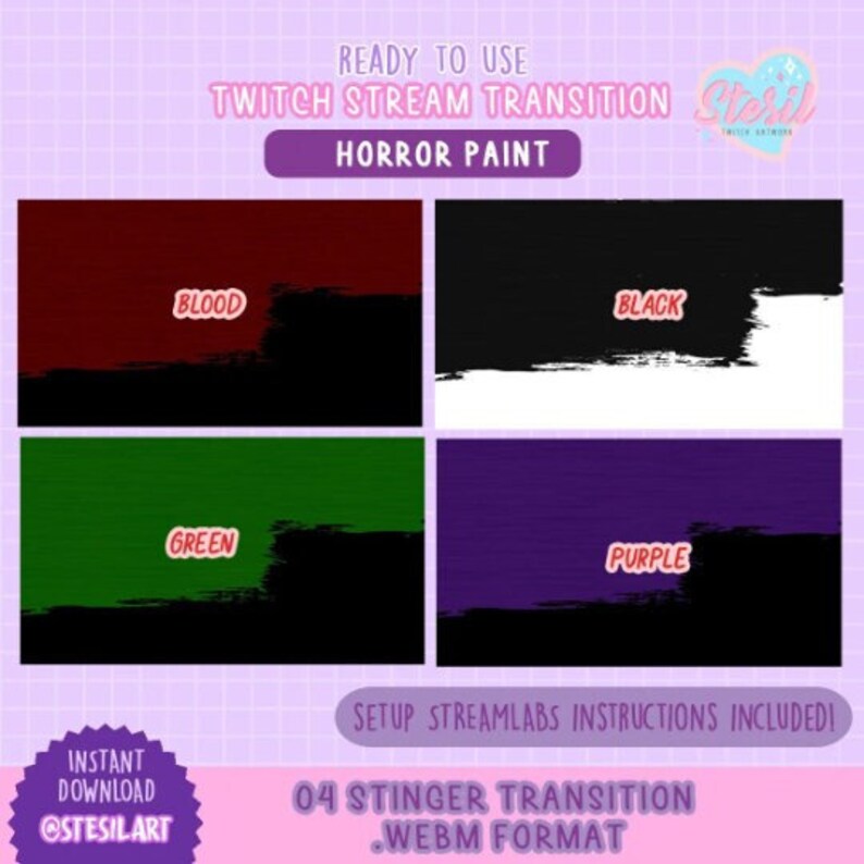 Twitch Stinger Transition / Horror Paint / Halloween / Magic / Moon ...