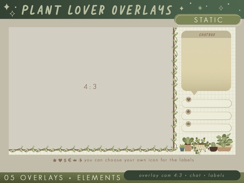 ANIMATED Twitch Stream Package / PLANT LOVER Theme / Overlays ...
