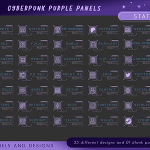 ANIMATED Twitch Stream Package / Cyber Punk Purple Theme / Overlays ...