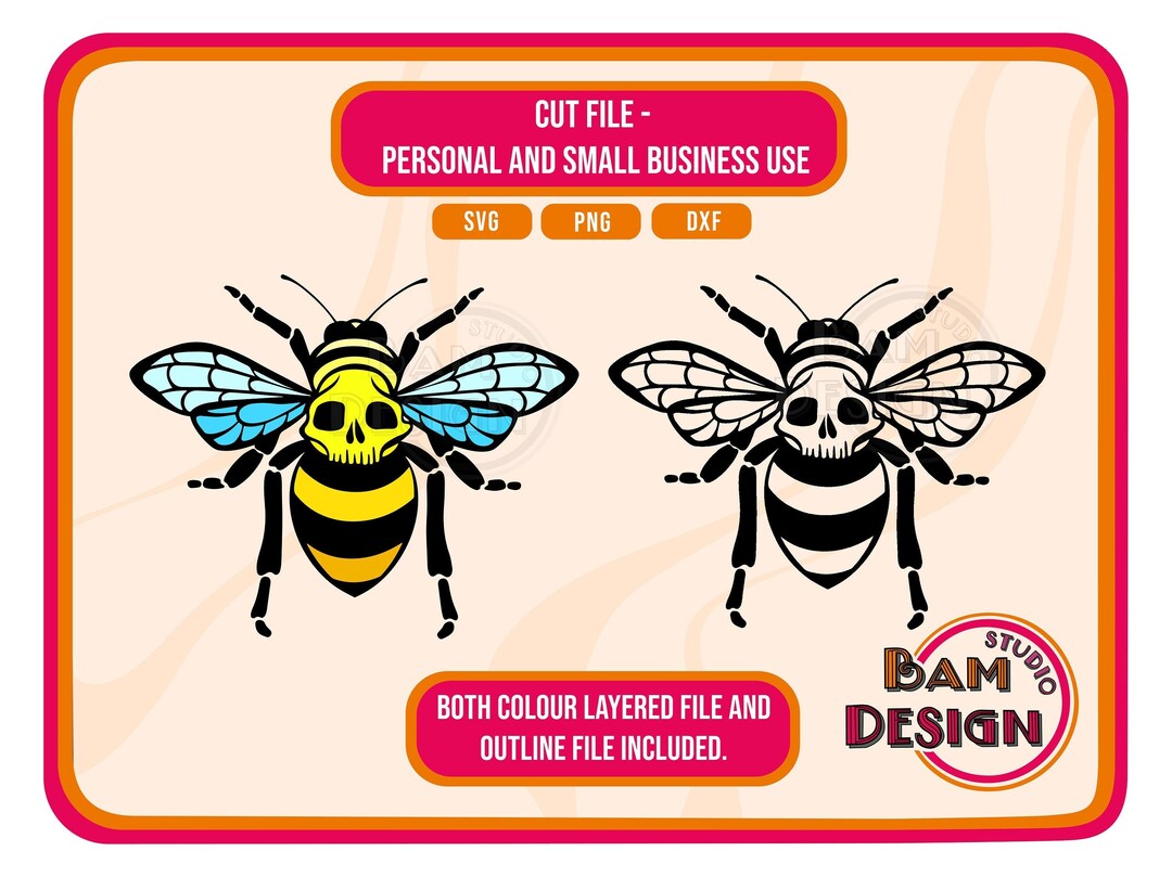 Skeleton Bumble Bee SVG, Halloween Cut Files, Creepy Sublimation ...