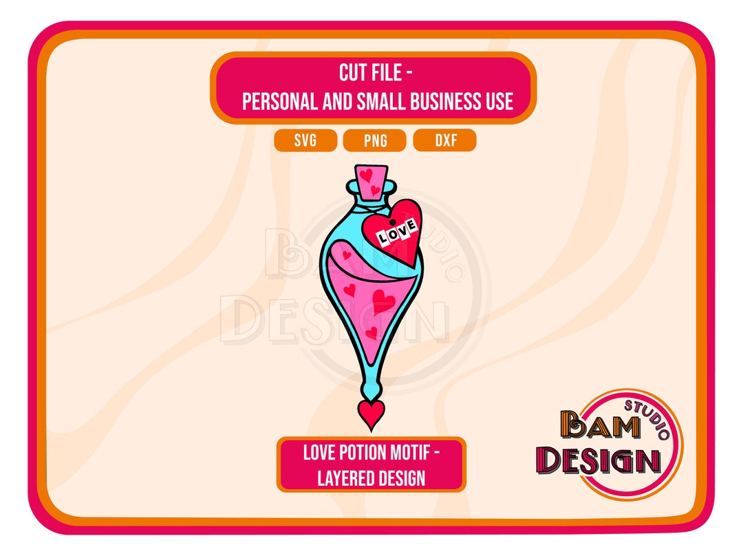 Magic Love Potion Valentines Day SVG, Cupids Love Potion Bottle Cut ...