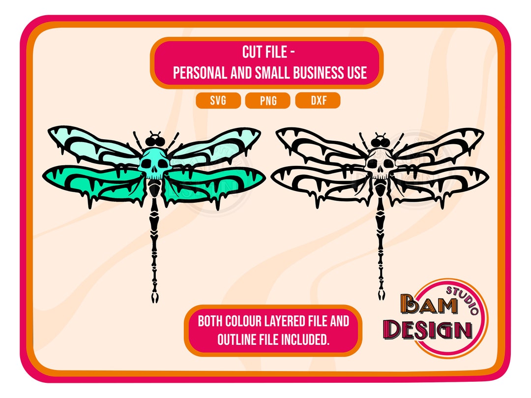 Skeleton Dragonfly Cut File, Halloween Cricut/silhouette, Spooky Laser ...