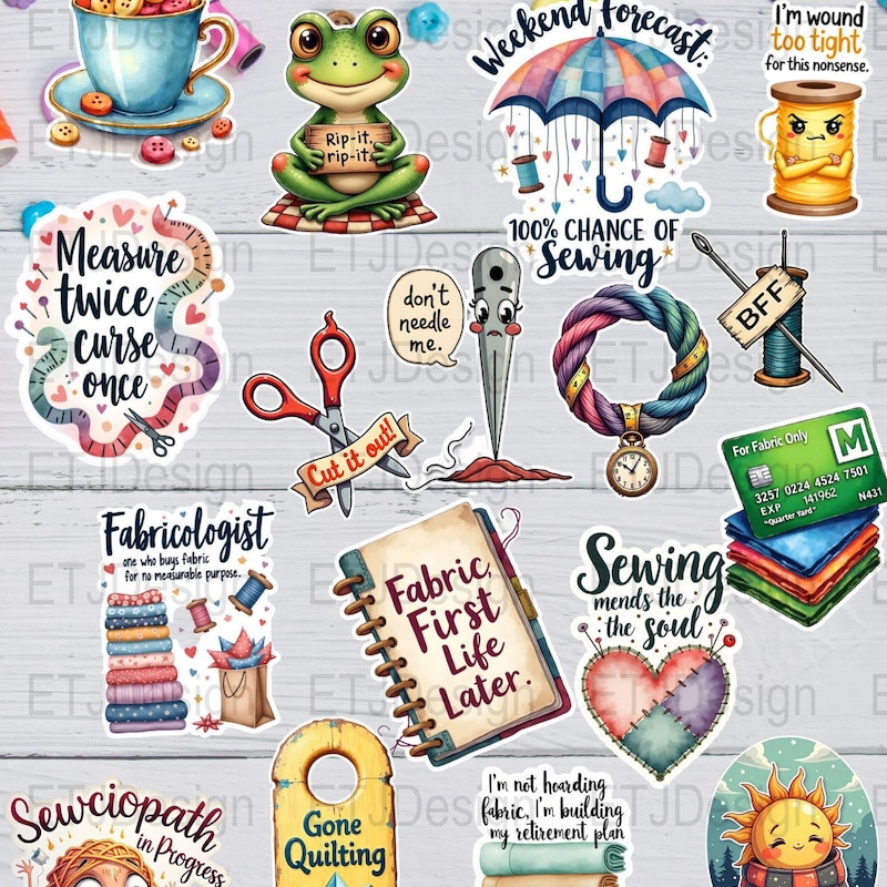 Sewing Saying Stickers - Etsy