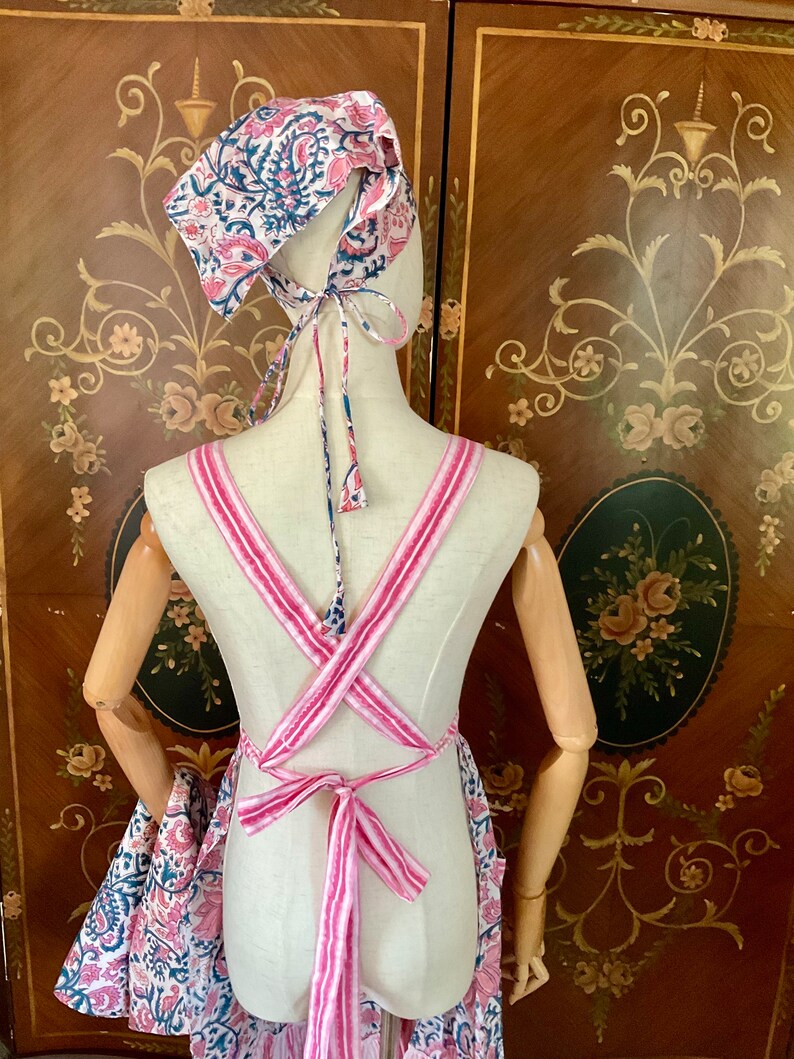 4pc Quilted Block-print Apron With Matching Bandana and Towel Set - Etsy