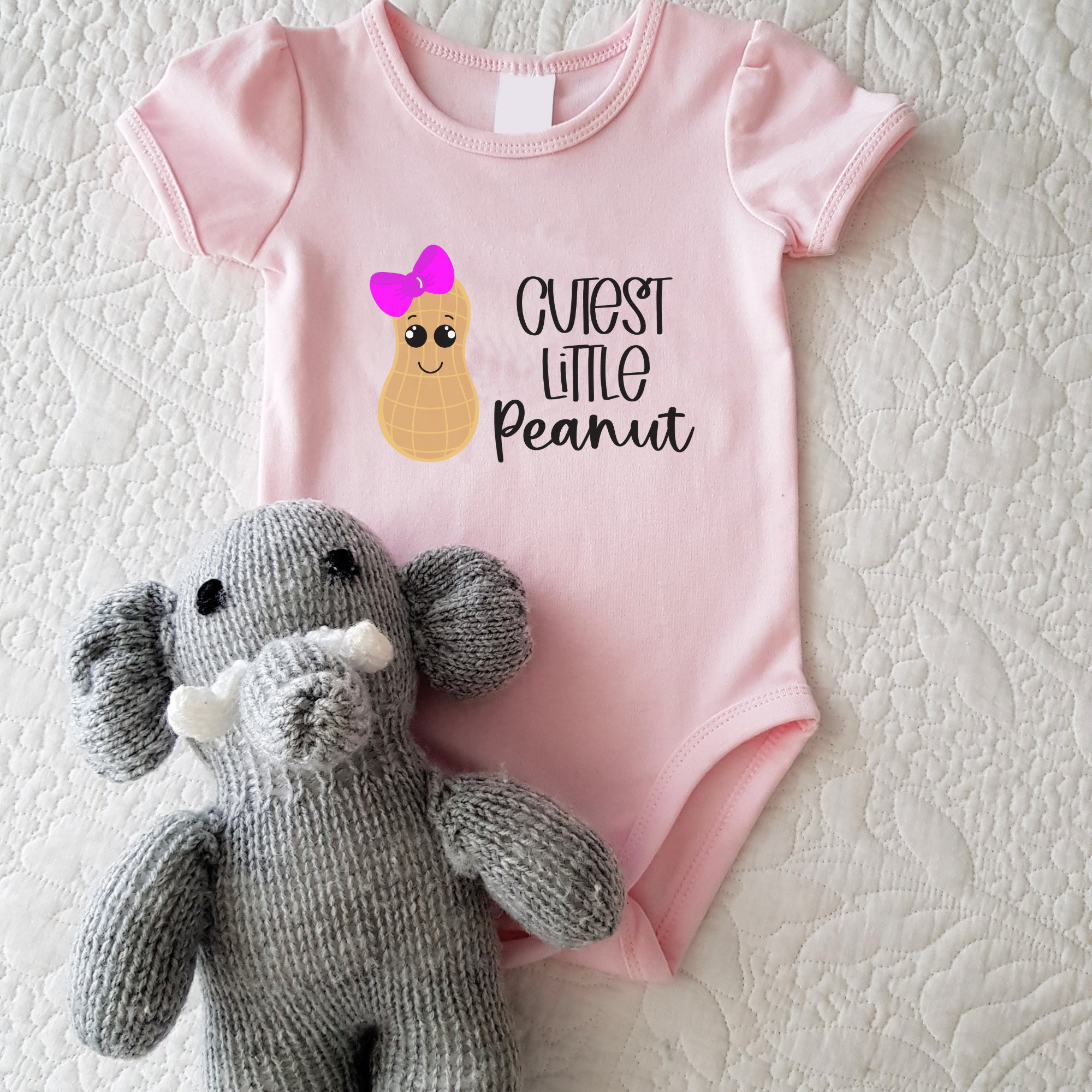 Cutest Little Peanut Svg/ Little Girl Peanut Svg/ Cute Baby Onesie Svg ...