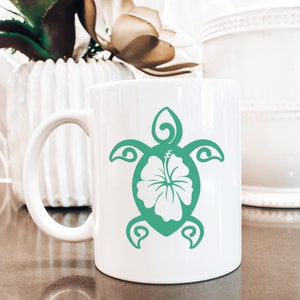 Hibiscus Sea Turtle Cut Out Svg/ Hibiscus Sea Turtle Svg/ Flower Sea ...