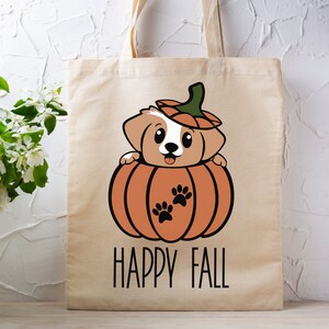 Happy Fall Puppy Pumpkin Svg Png/ Happy Fall Clip Art/ Cute Pumpkin Dog ...