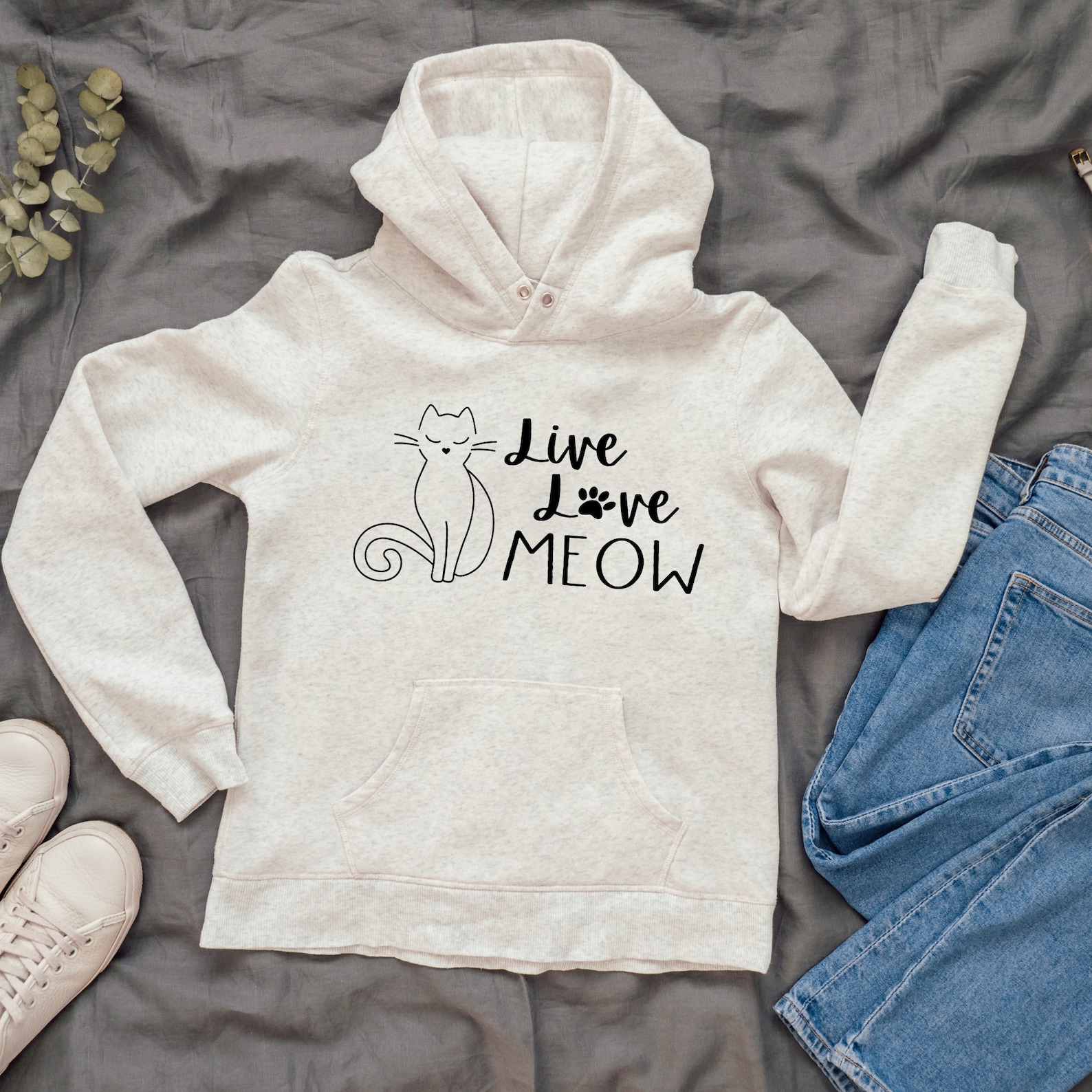 Live Love Meow Svg Png / Meow Svg Png/ Cute Cat Clip Art/ Meow Svg ...
