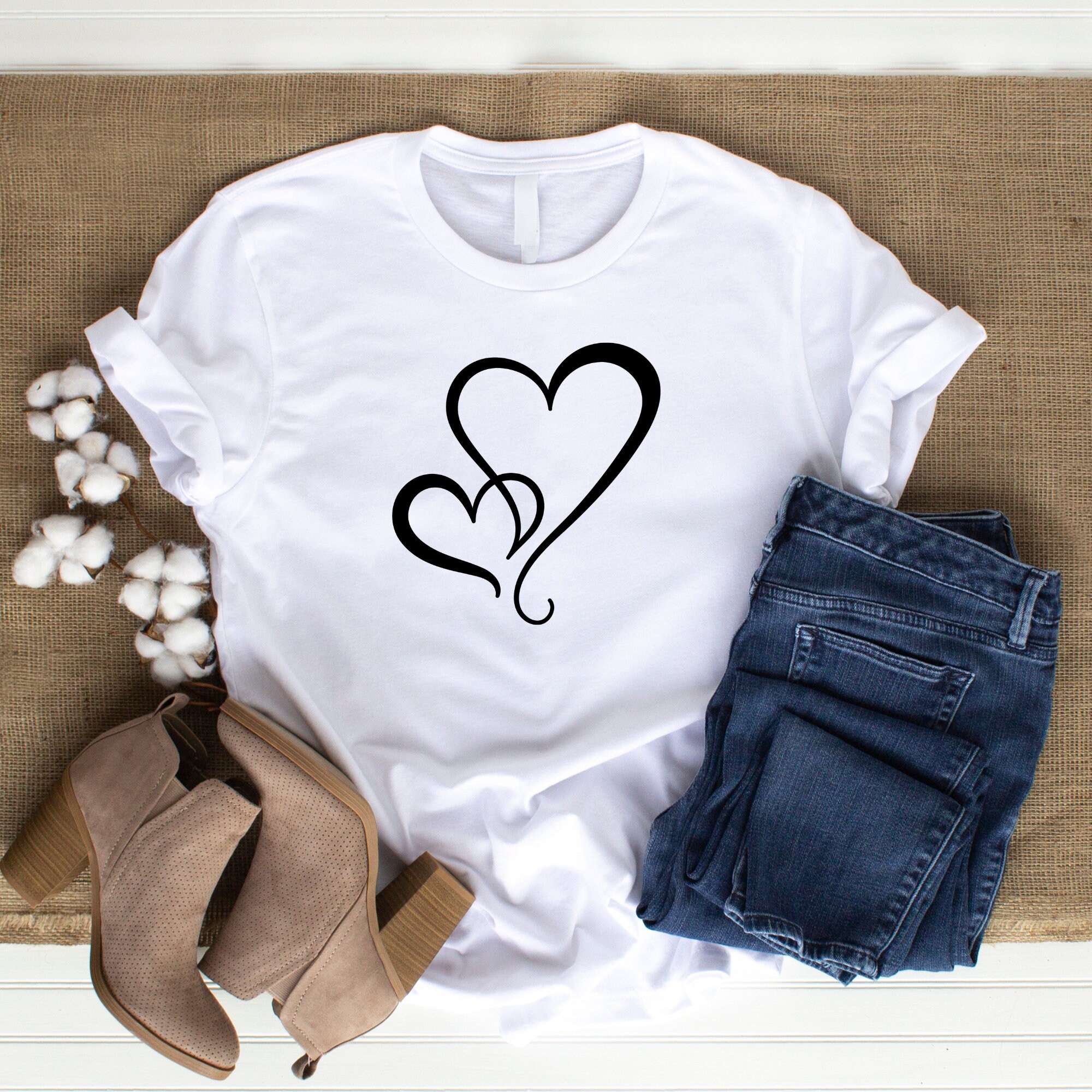 Double Heart Swirl Svg/ Two Hearts Svg/ Double Heart Clip Art/ Double ...