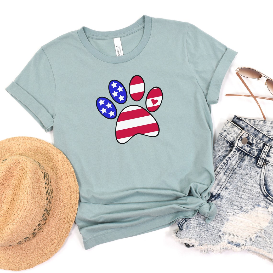 Paw Print Flag Svg Png/ Patriotic Paw Print Svg/ American Paw Print ...