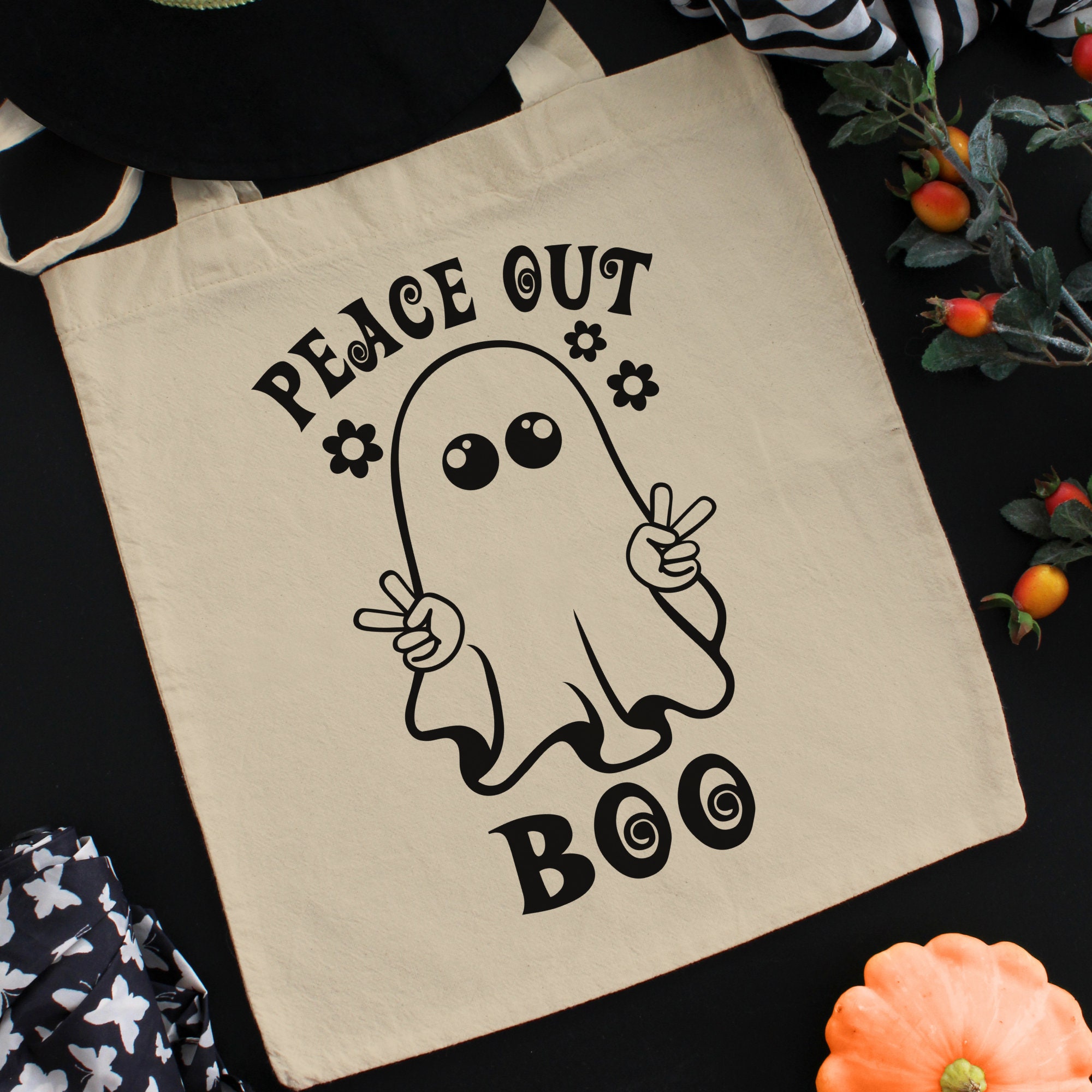Peace Out Boo Svg Png/ Retro Ghost Svg Png/ Hippie Ghost Clip Art ...
