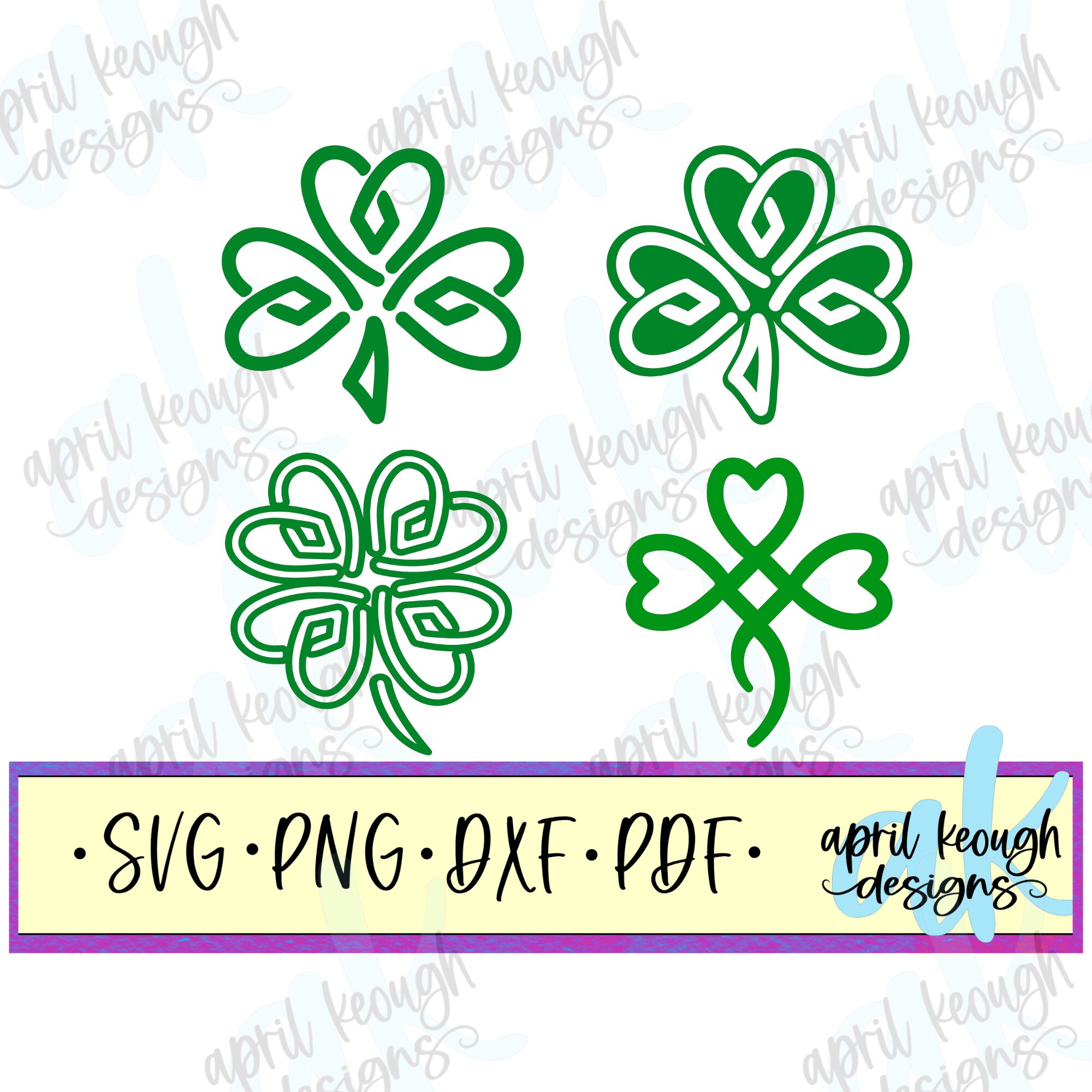 Celtic Shamrock Bundle Svg Png/ Lucky Clover Clip Art/ St Patricks Day ...