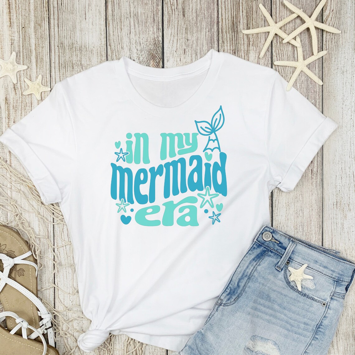 In My Mermaid Era Retro Svg Png/ Mermaid Svg Png/ Mermaid Tail Cut File ...