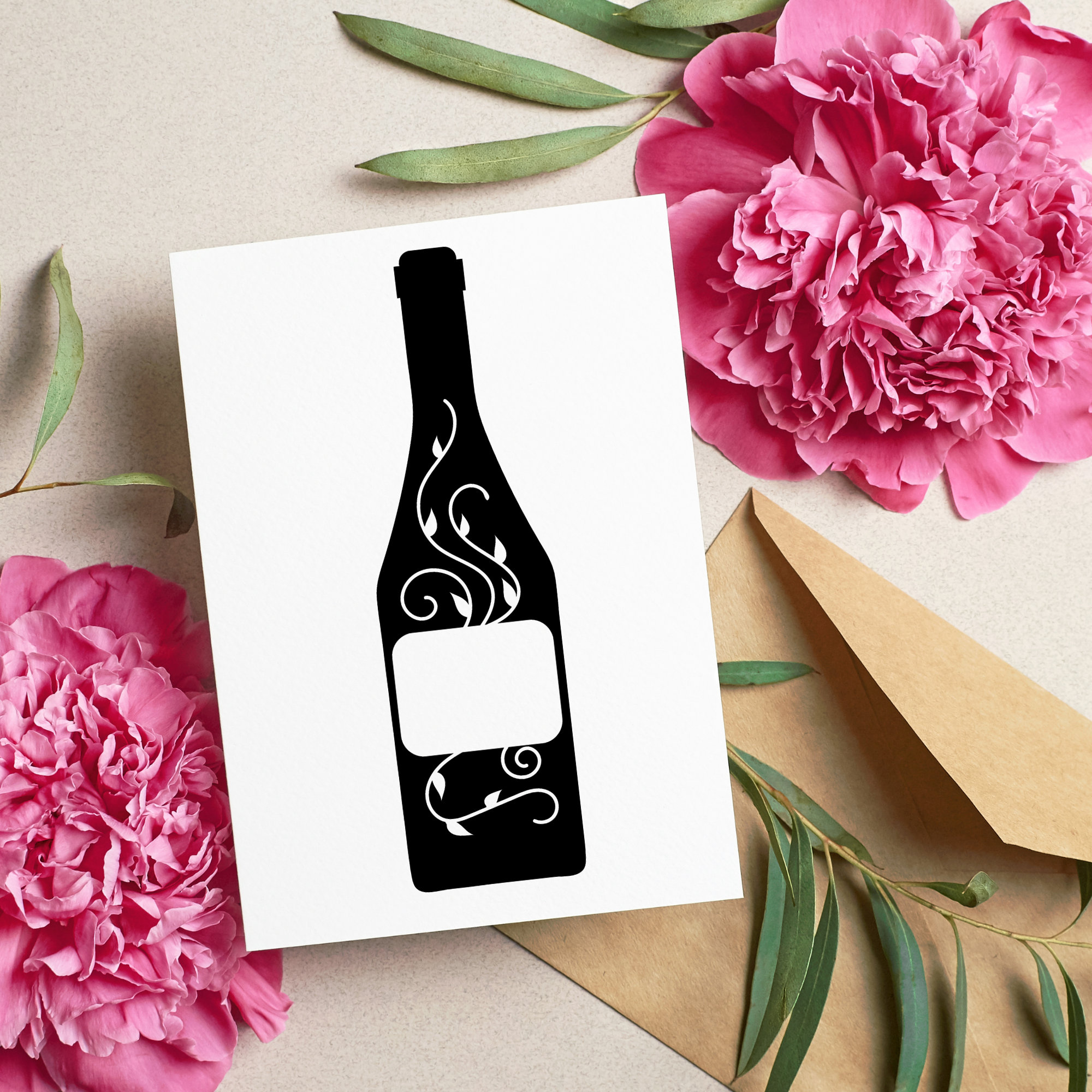 Wine Bottle With Vine Svg/ Wine Bottle Svg/ Fancy Wine Bottle Svg/ Wine ...