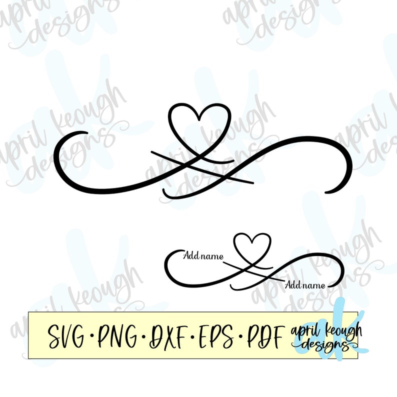 Infinity Heart Swirl With Cut Out Svg Png/ Add Your Own Text Infinity ...