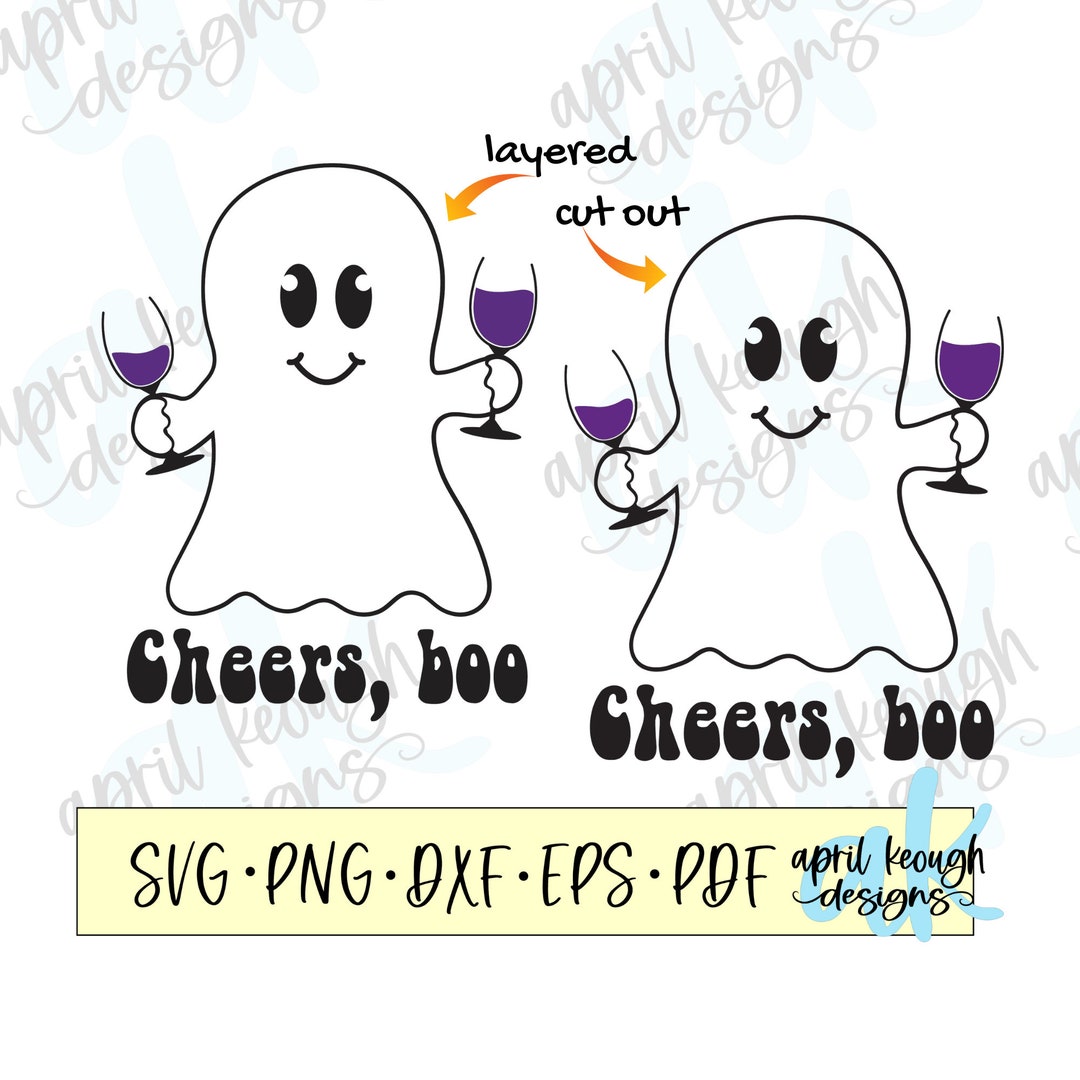 Cheers Boo Svg Png/ Drinking Ghost Svg Png/ Whimsical Ghost Clip Art ...