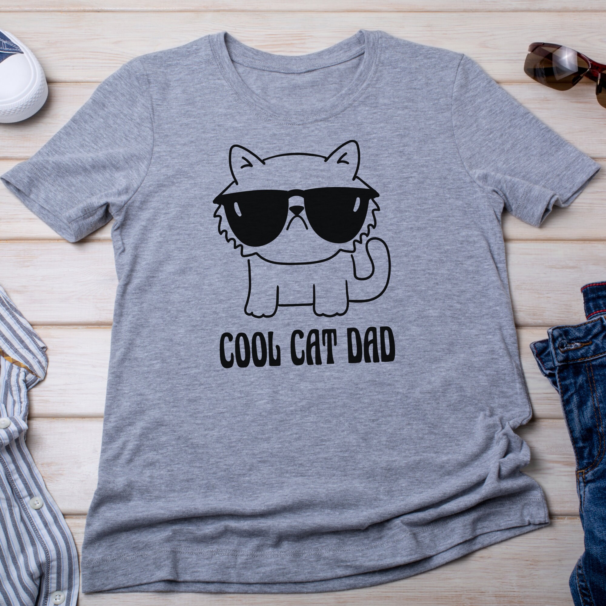 Cool Cat Dad Svg Png/ Grumpy Cat With Sunglasses Cut File Cricut ...