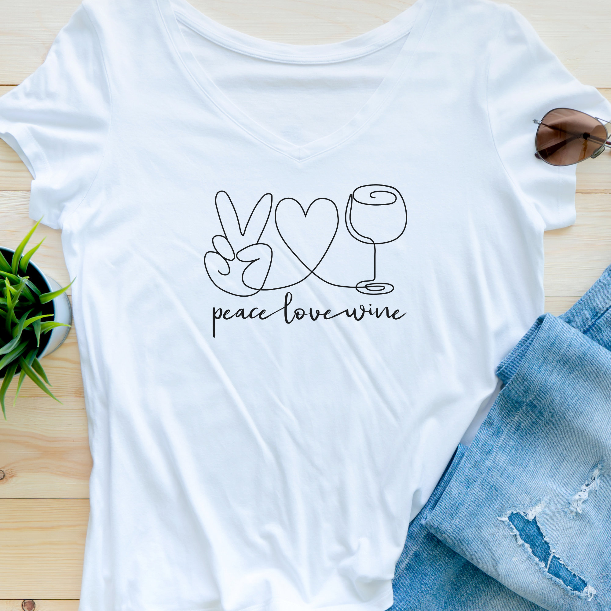 Peace Love Wine Line Art Svg/ Peace Love Wine Svg/ Wine Line Art Vector ...
